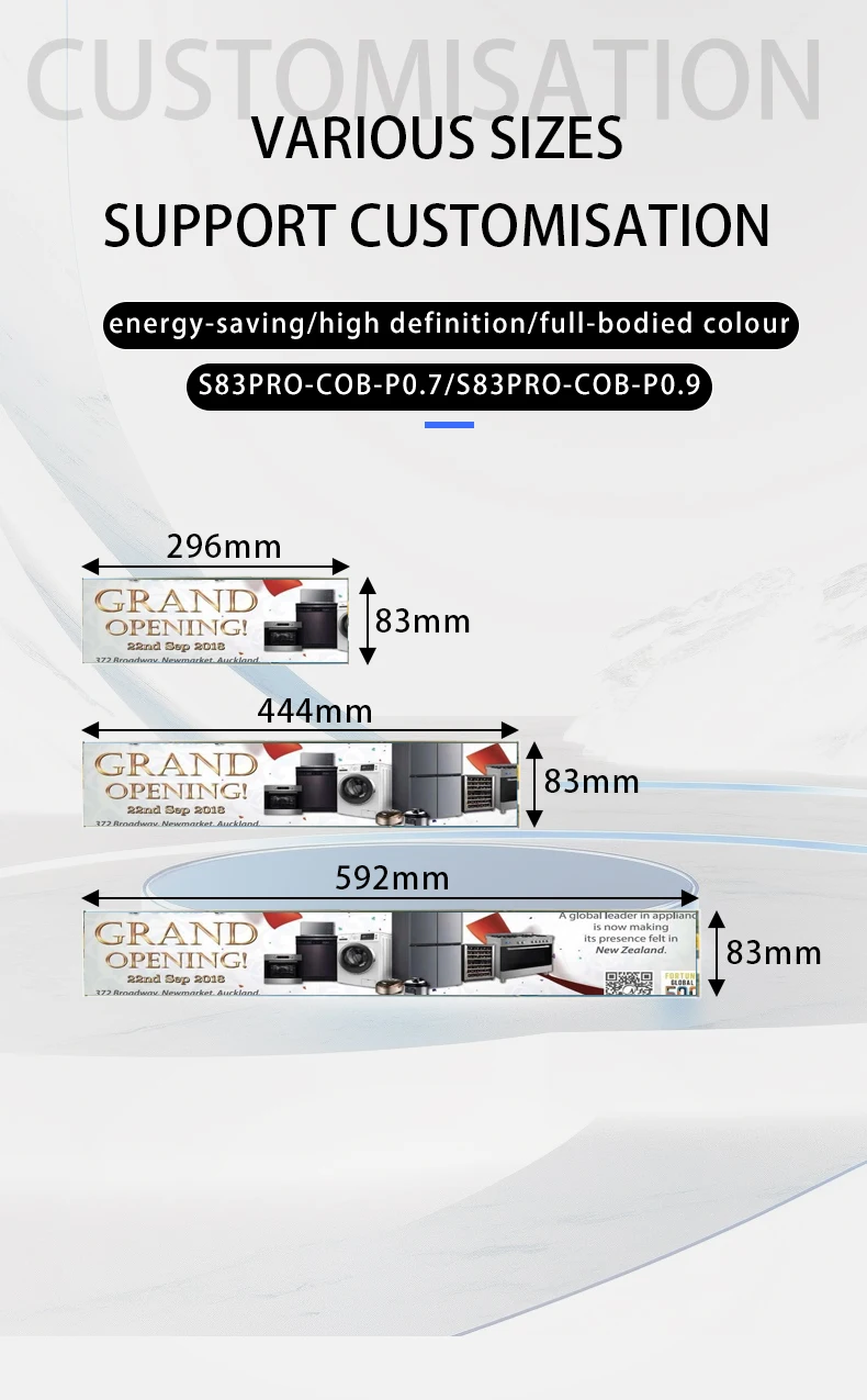 Bar Stretched Digital Led Shelf Edge Led Strip Screen Display