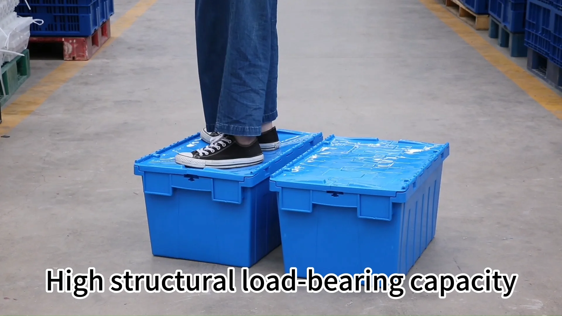 Heavy Duty Plastic Stackable Nesting Crate Turnover Box For Moving ...