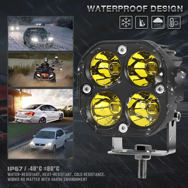 3 Inch 12v 24v 4x4 Led Work Light Off-road Spotlight Led Bar Off-road ...