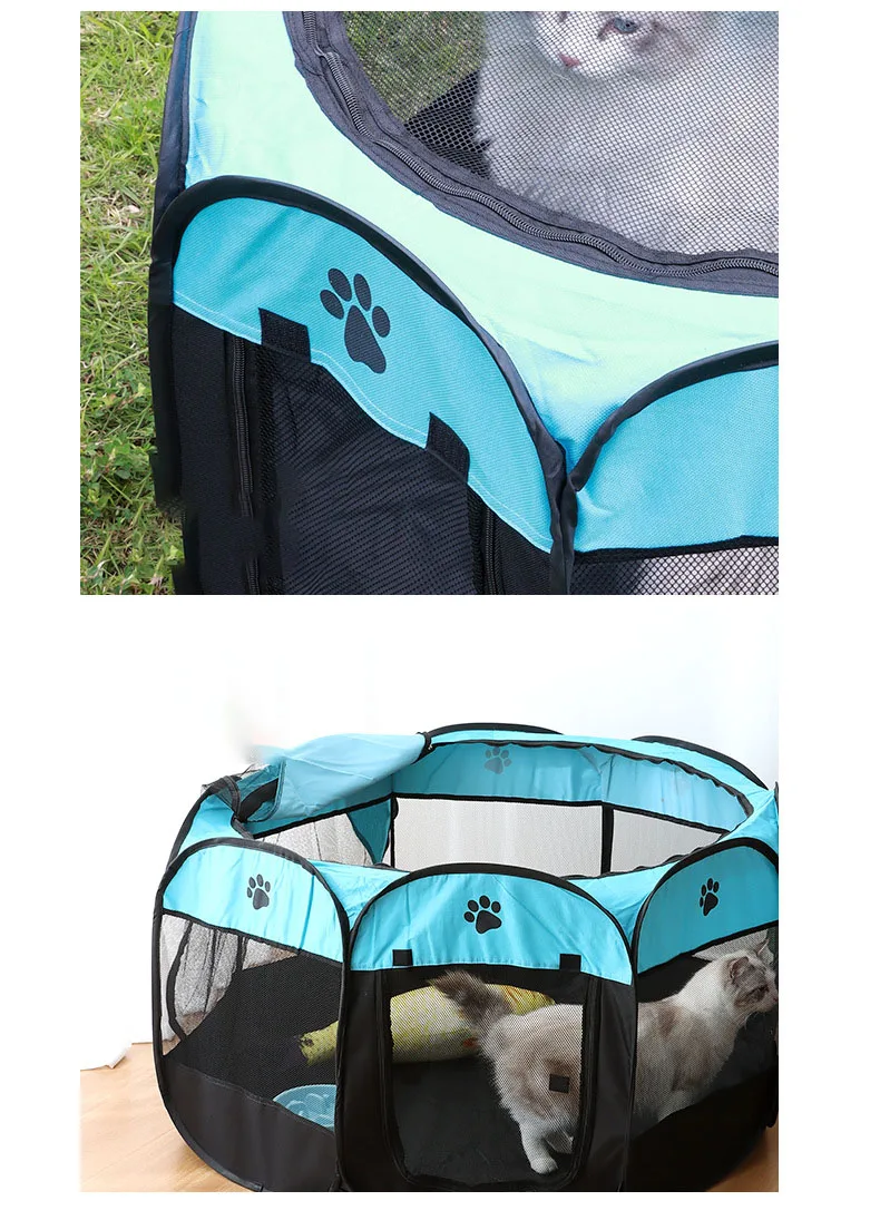 Portable Folding Pet Tent Dog House Octagonal Cage For Cat Tent Playpen ...