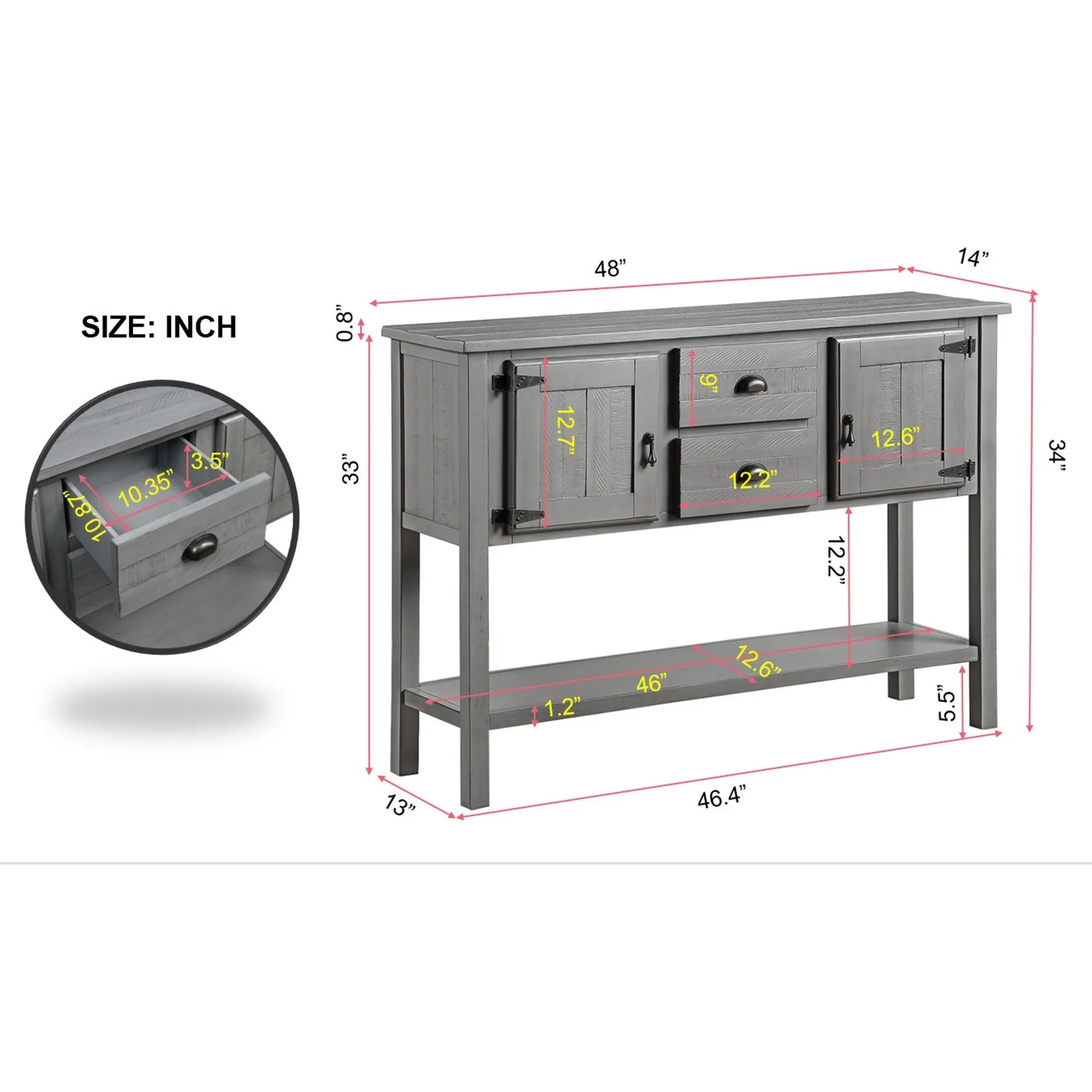 Highly Durable Solid Wood Farmhouse Narrow Console Table For Office Building Wholesale From ...