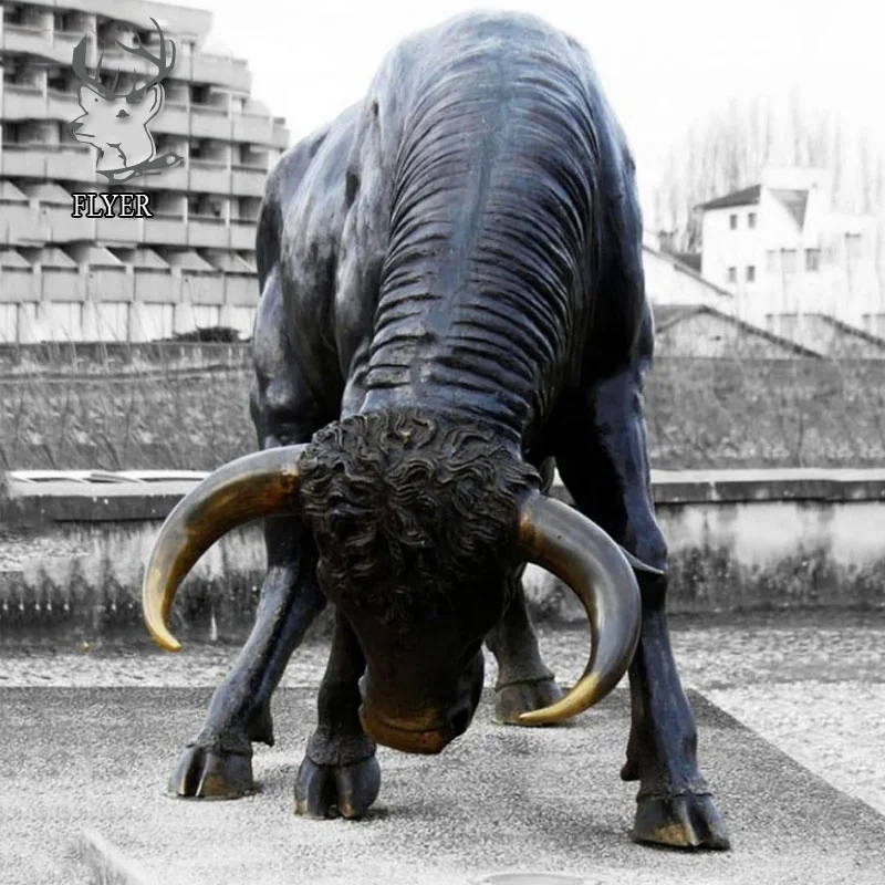 Garden Bull Statue - Life Size Resin Sculpture for Decoration