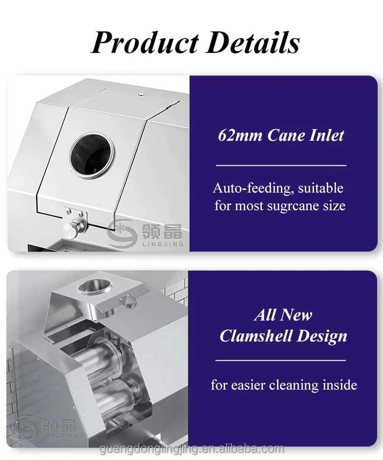 Easy to Clean Professional Stainless Steel Sugarcane Juicer
