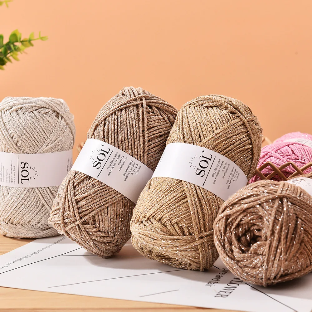 Wholesale Crocheting - 1.5mm Silver Silk Hollow Cotton Rope 100g