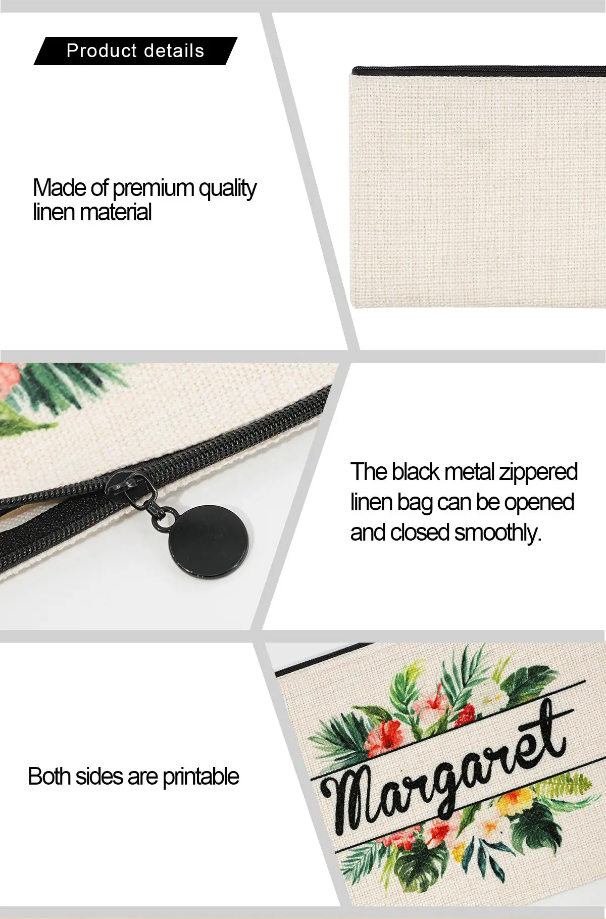 Popular Selling Sublimation Textile Custom Linen Pencil Case Kids Pouch ...