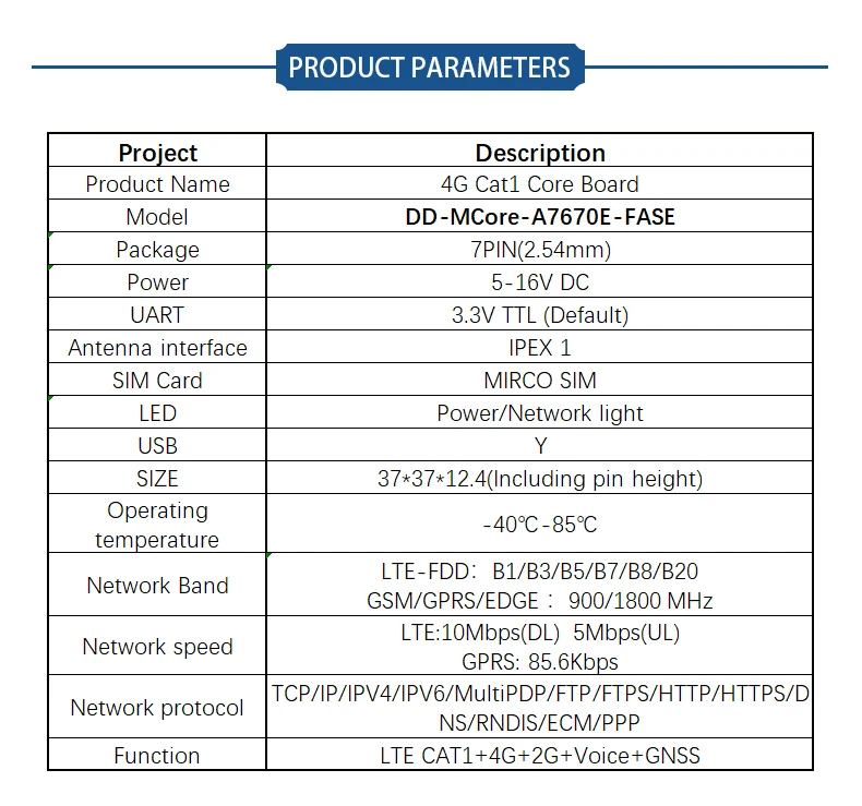 Simcom A7670E-FASE LTE Cat.1 Module - 4G Development Board