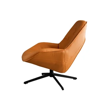 Modern Leather Living Room Chair Rotating Single Sofa Chair Revolving ...