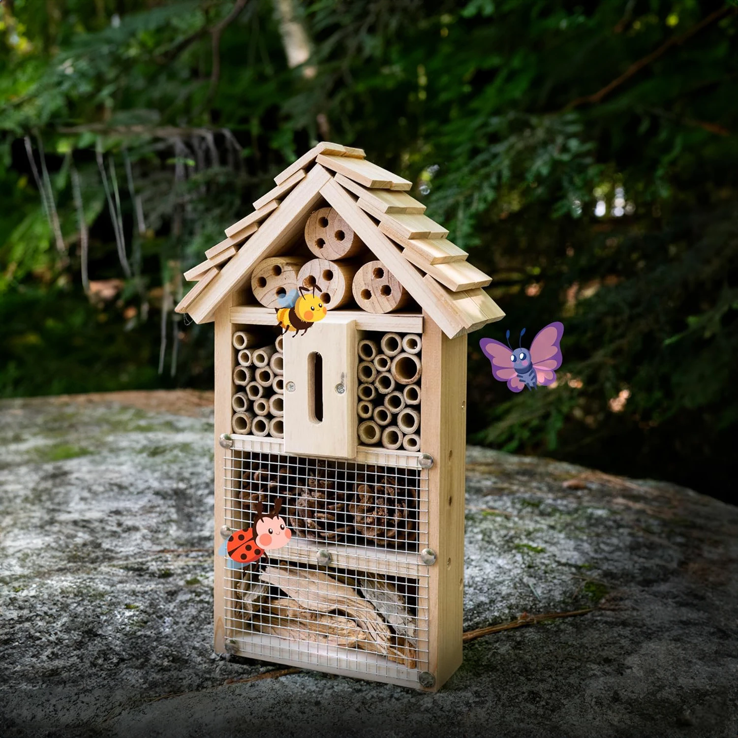 Premium Bug Hotel Kit Diy Solid Cedar Wood Craft Kit Mason Bee House ...