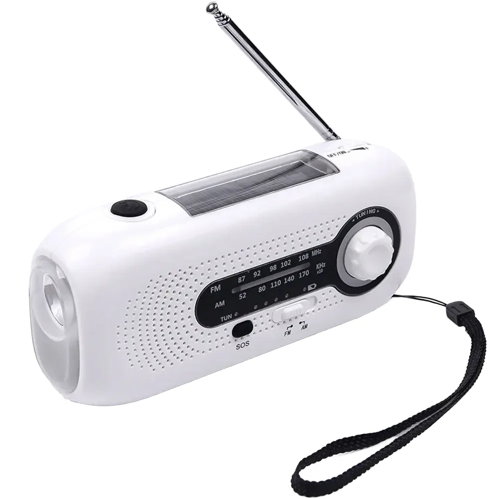 Portable 2000mAh Mini Emergency Radio with Solar & Hand Crank Feature ...