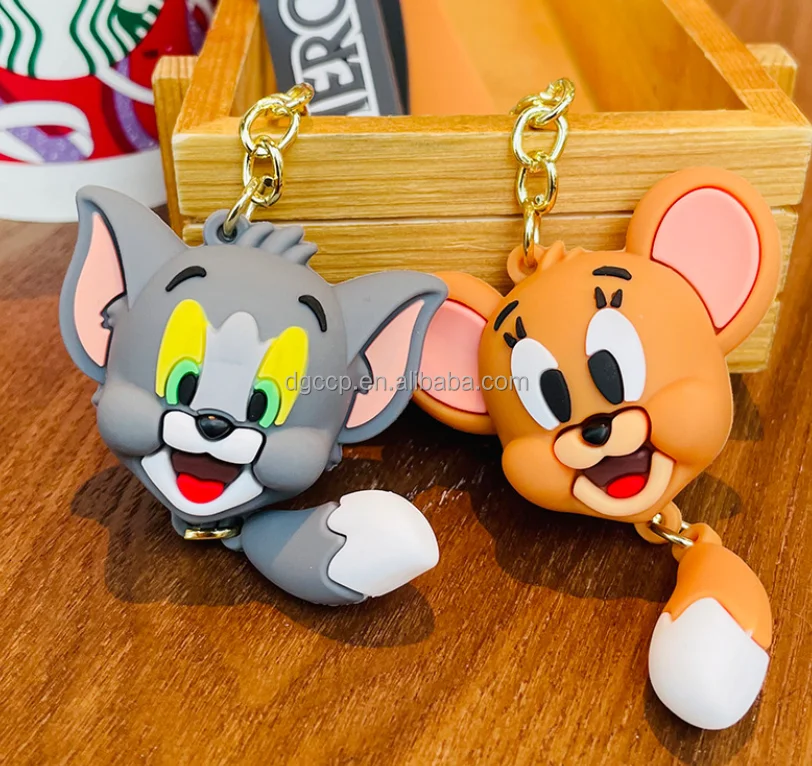 Tom And Jerry New Design Factory Directly Sale 3d Keychain Pvc Rubber ...