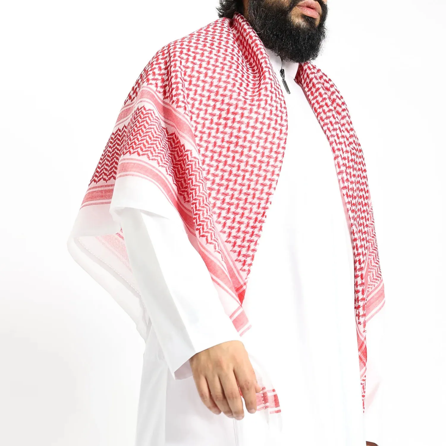 Adult Saudi Palestine Keffiyeh Red Shemagh Arab Premium Wrap Muslim ...