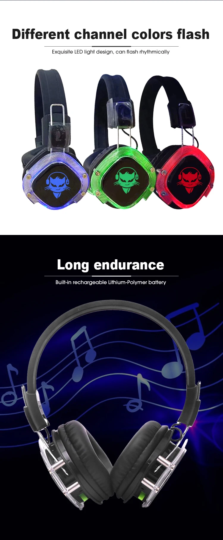 Silent Disco Headphones - F8B Noise Canceling Wireless Yoga Headset Rf-309