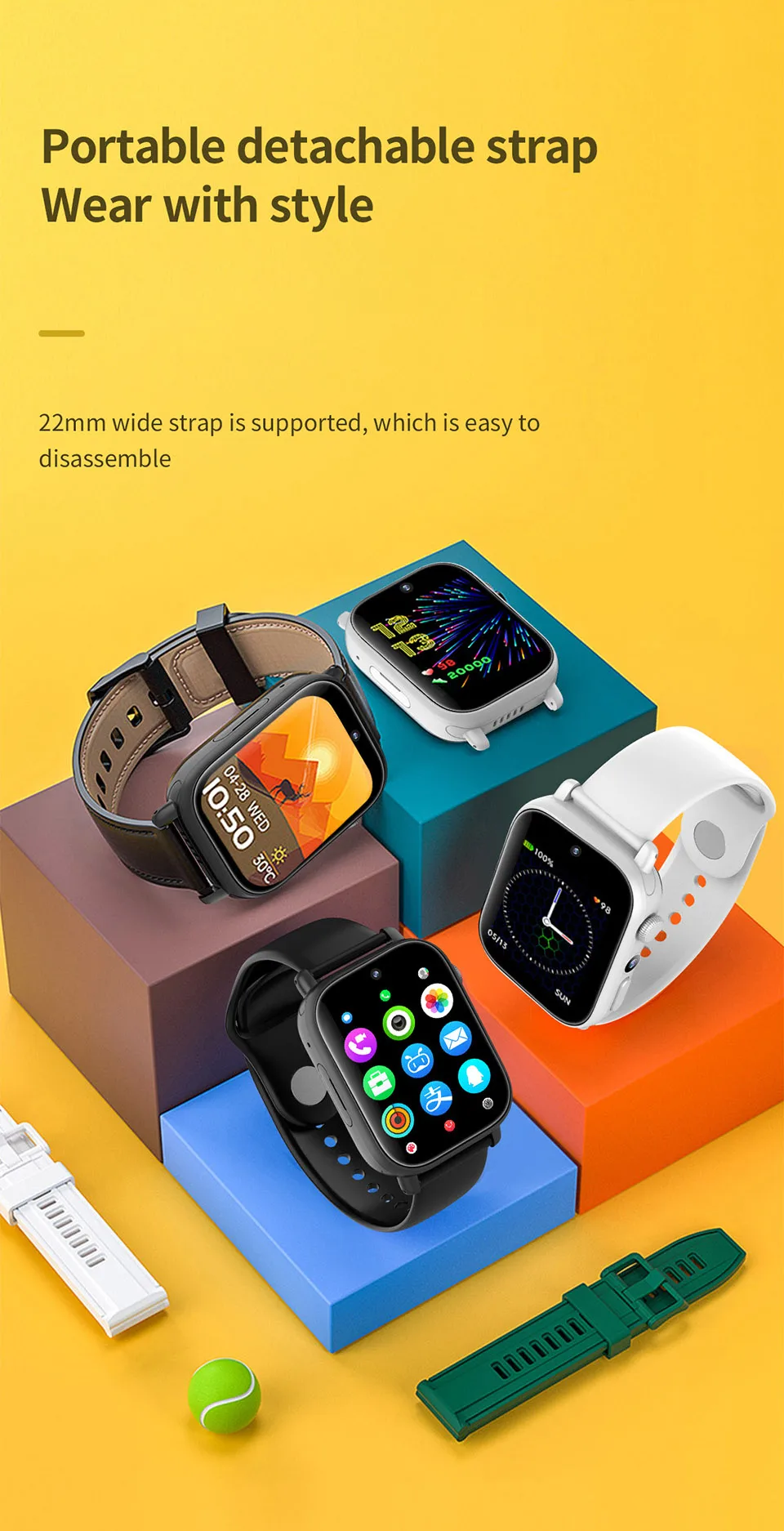 UNIWA X1S Smartwatch - 1.9 Inch IPS Screen with 4G Android