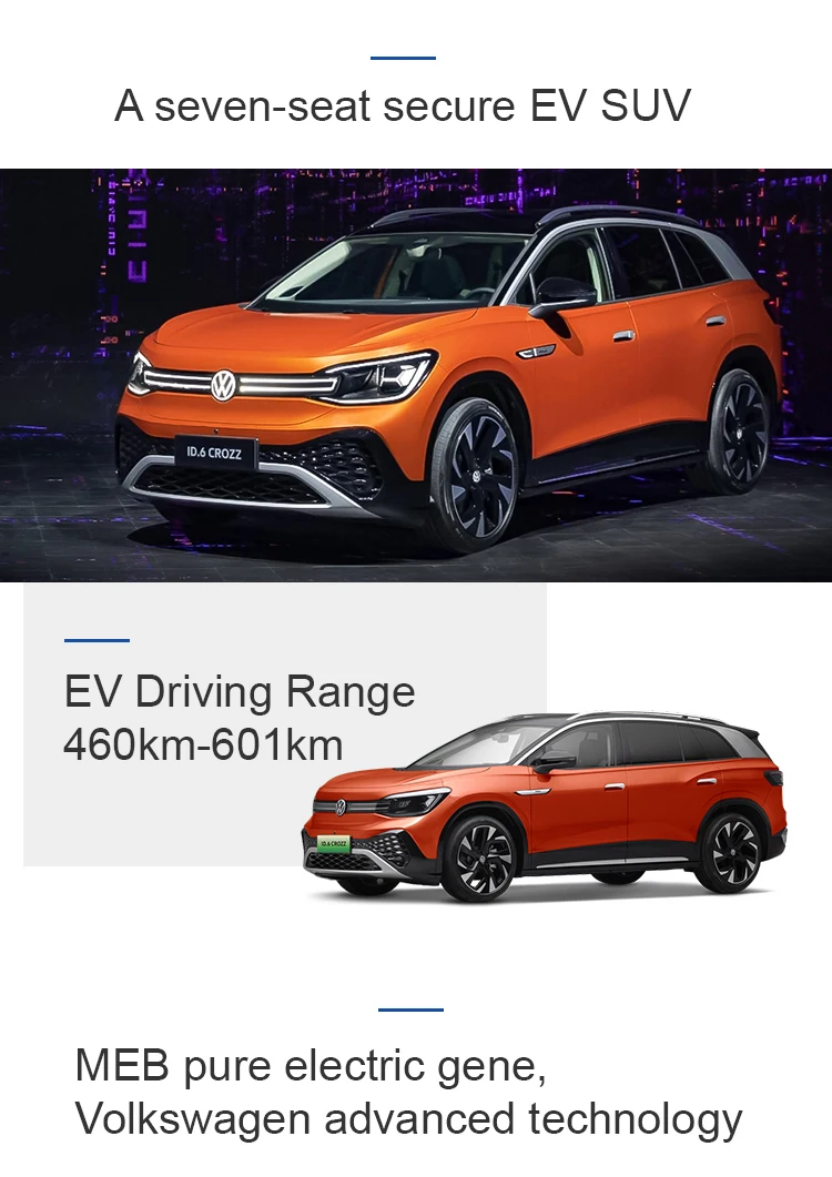 2023 China Volkswagen Vw Id6 X Crozz Pro Prime New Energy Adult Electric Suv With Left Steering ...