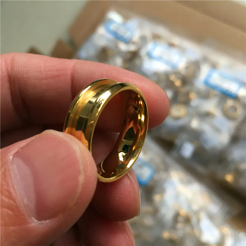 MACHO Jewelry 8MM Gold Plated Stainless Steel Ring Blank