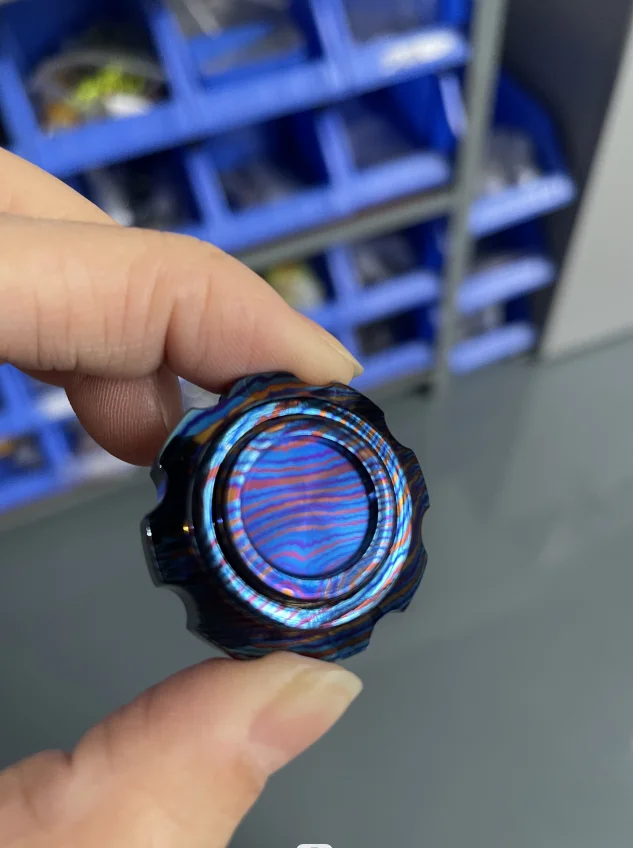 Titanium EDC Timascus Mokuti Fidget Spinner - Corrosion-resistant