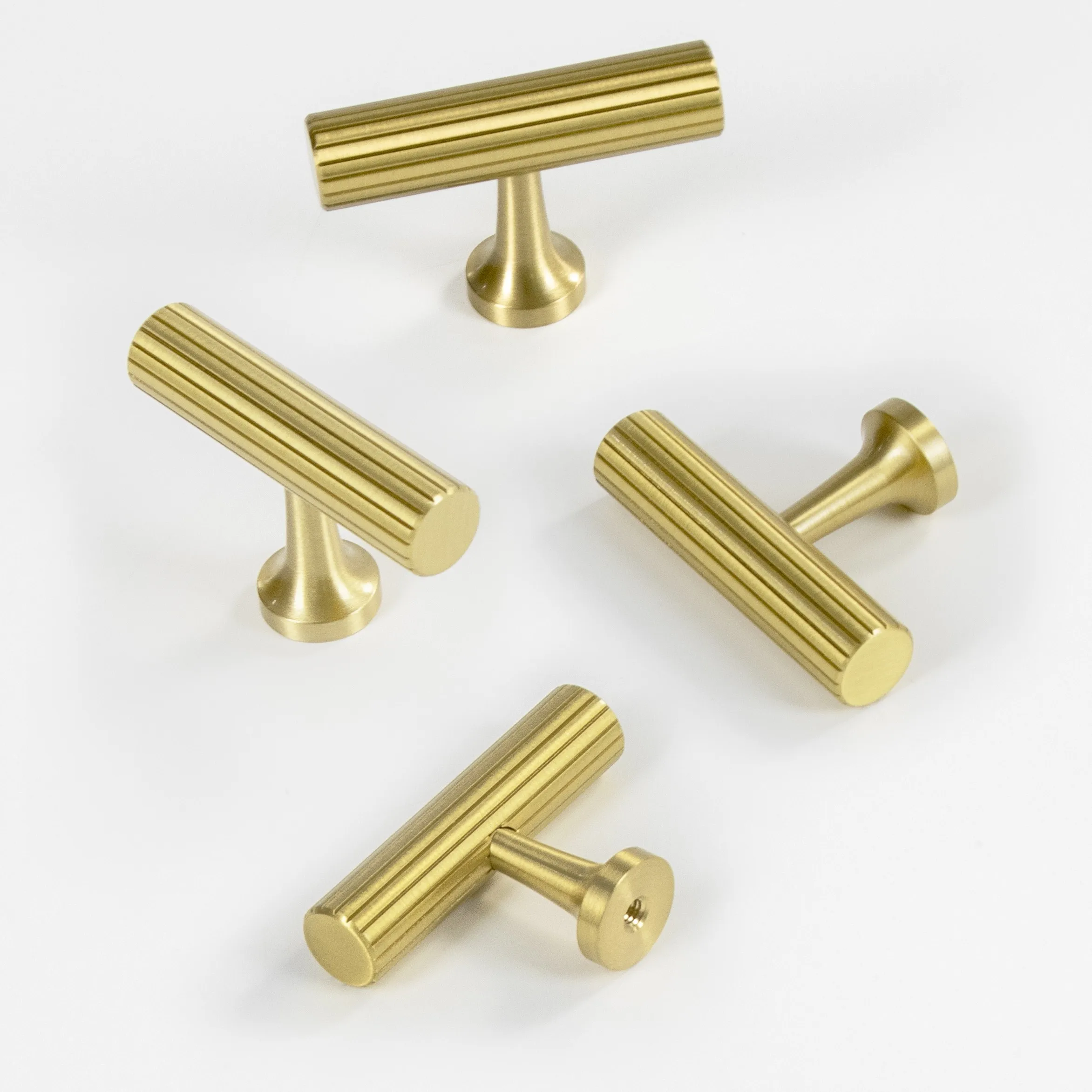 Qiansi HK0134 Luxury Furniture Brass T-bar Drawer Pulls and Knobs for ...