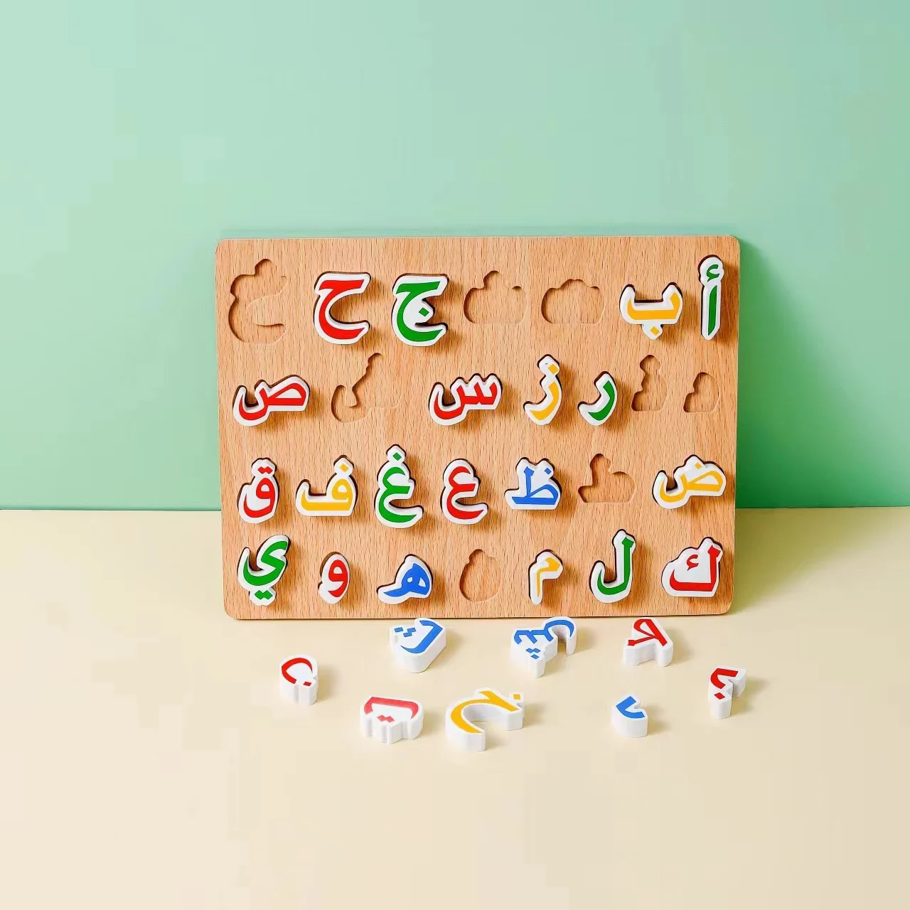 Wooden 3d Arabic Alphabet Puzzle Early Education Puzzle Supporting Toy ...