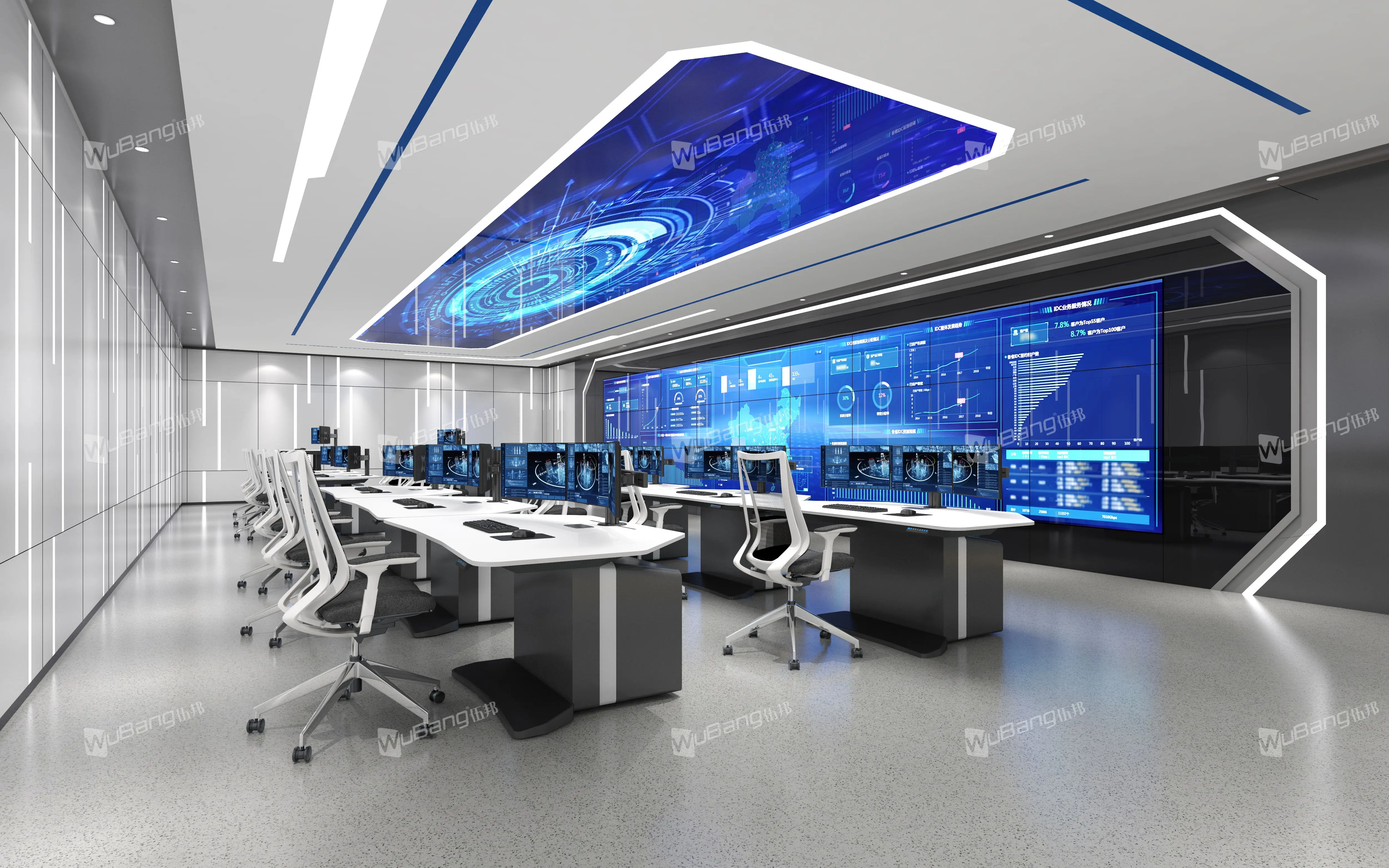 Customized Three Stages Adjustable Control Room Console For Data Center ...