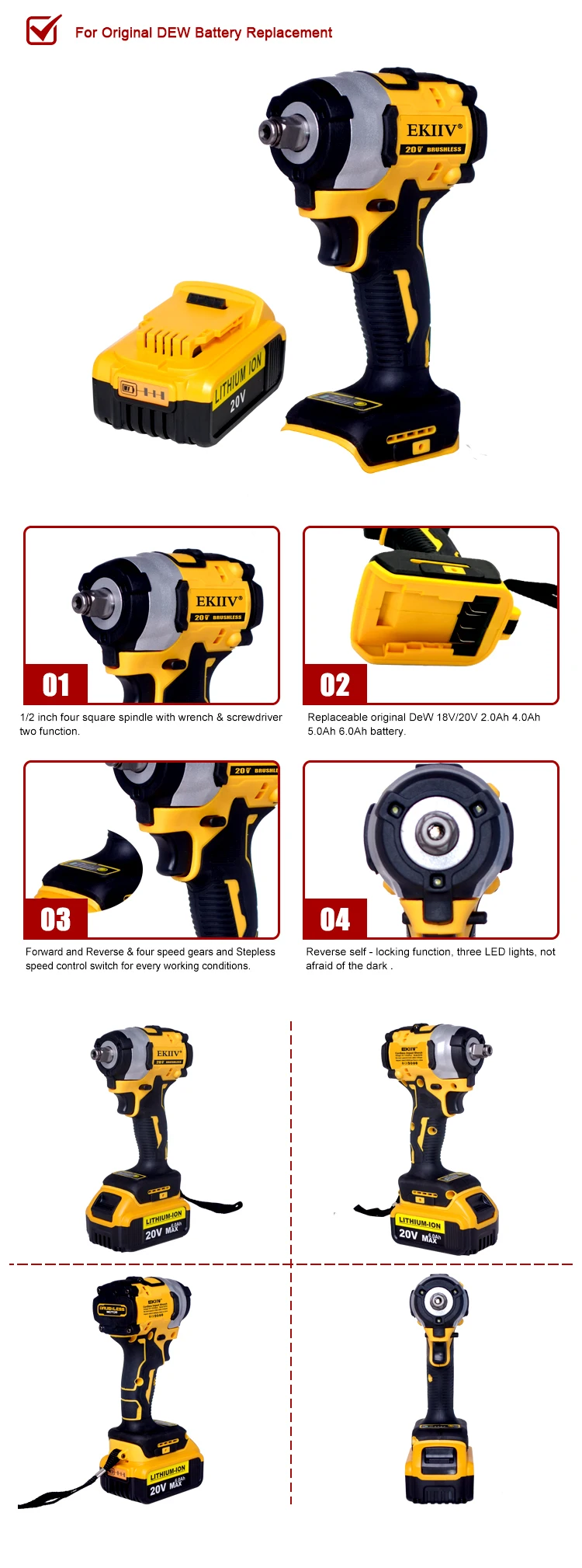 Cordless Impact Wrench Cordless Impact Wrench Heavy Duty 20v Cordless ...