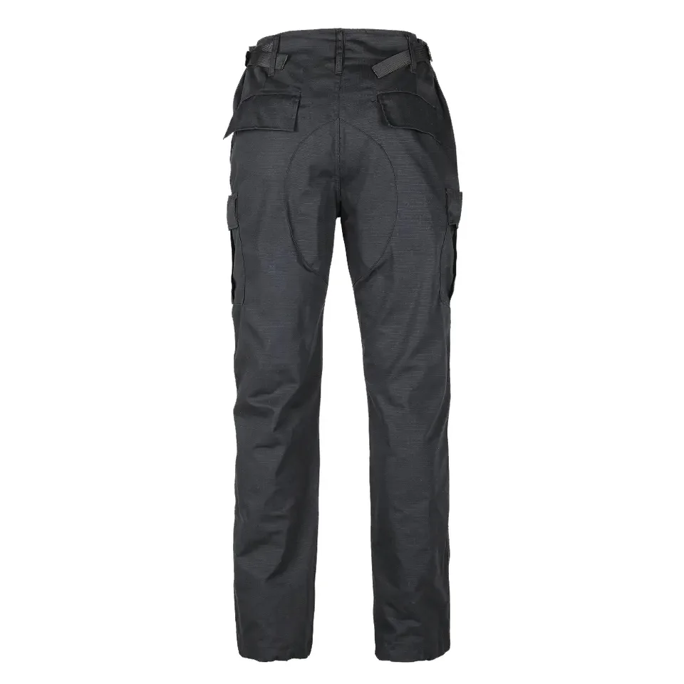 Heavy Weight Double Knee Ripstop Black Security Workwear Trousers ...