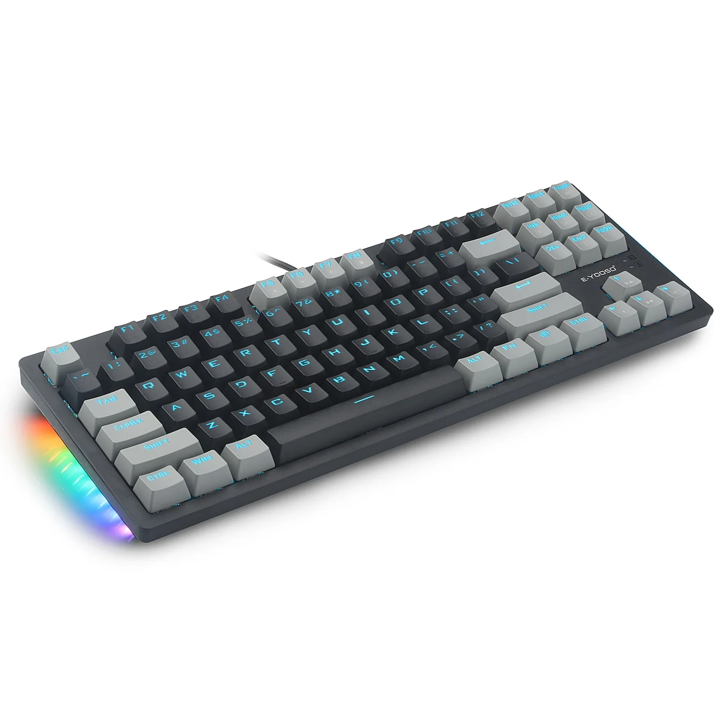 Black Gray Mechanical Keyboard Keyboard 87 Keys Waterproof Led Rgb ...