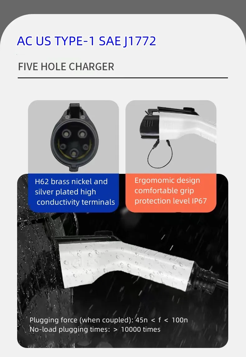 SAE J1772至IEC62196电动汽车充电1型至2型电动汽车充电电缆用电动汽车插头| Alibaba.com