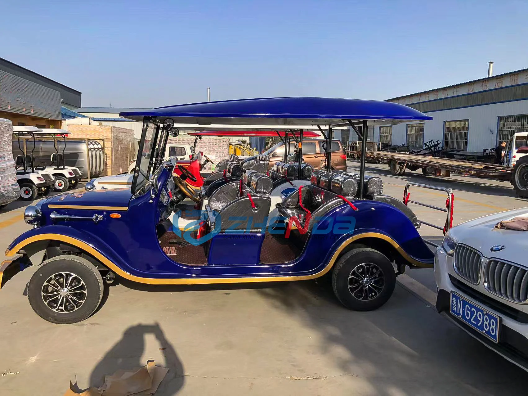 Zhenda Two Rows Electric Large Battery Golf Cars - High Quality