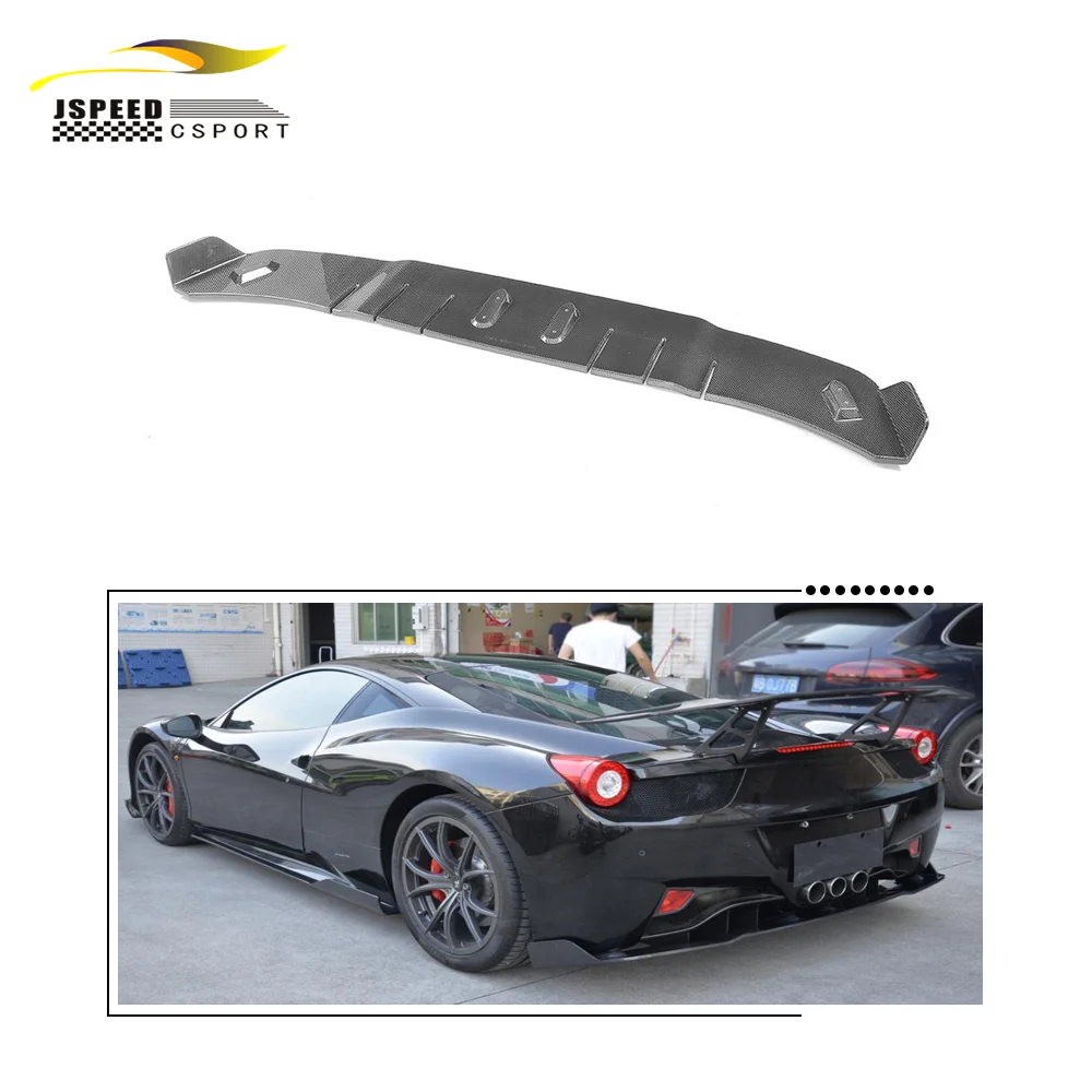Jcsportline Carbon Fiber Rear Bumper Diffuser For Ferrari 458 Base ...