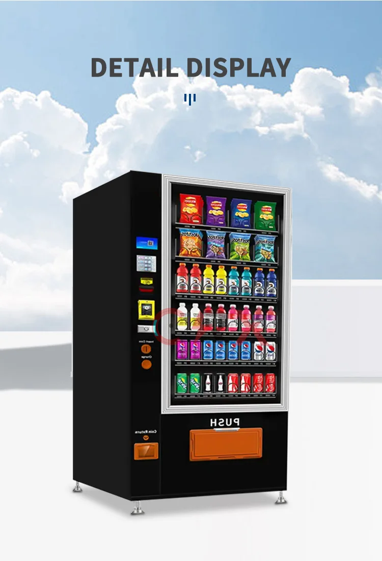 Customized Vending Machine Black Color Vending Machine for Snack and ...