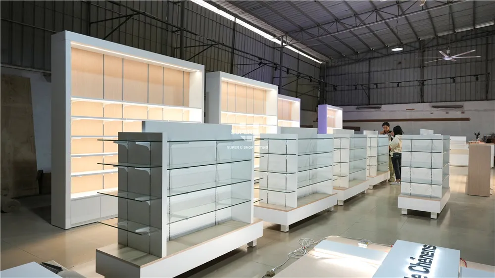 Medical Shop Interior Design - Customized Display Shelves