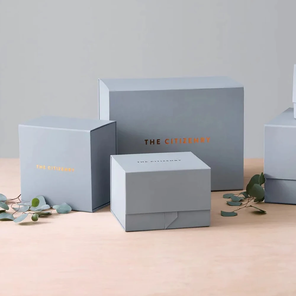 Custom Logo Luxury Sky Blue Packaging - Rigid Gift Boxes
