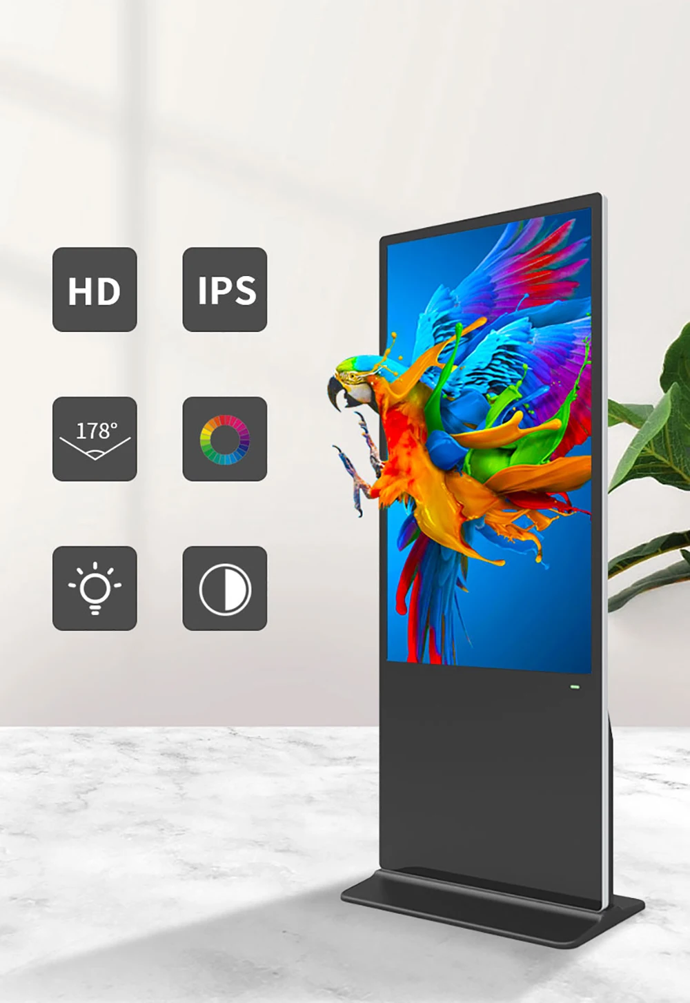 Indoor 50 Inch Advertising Screen Display Hd Infrared Touchscreen ...