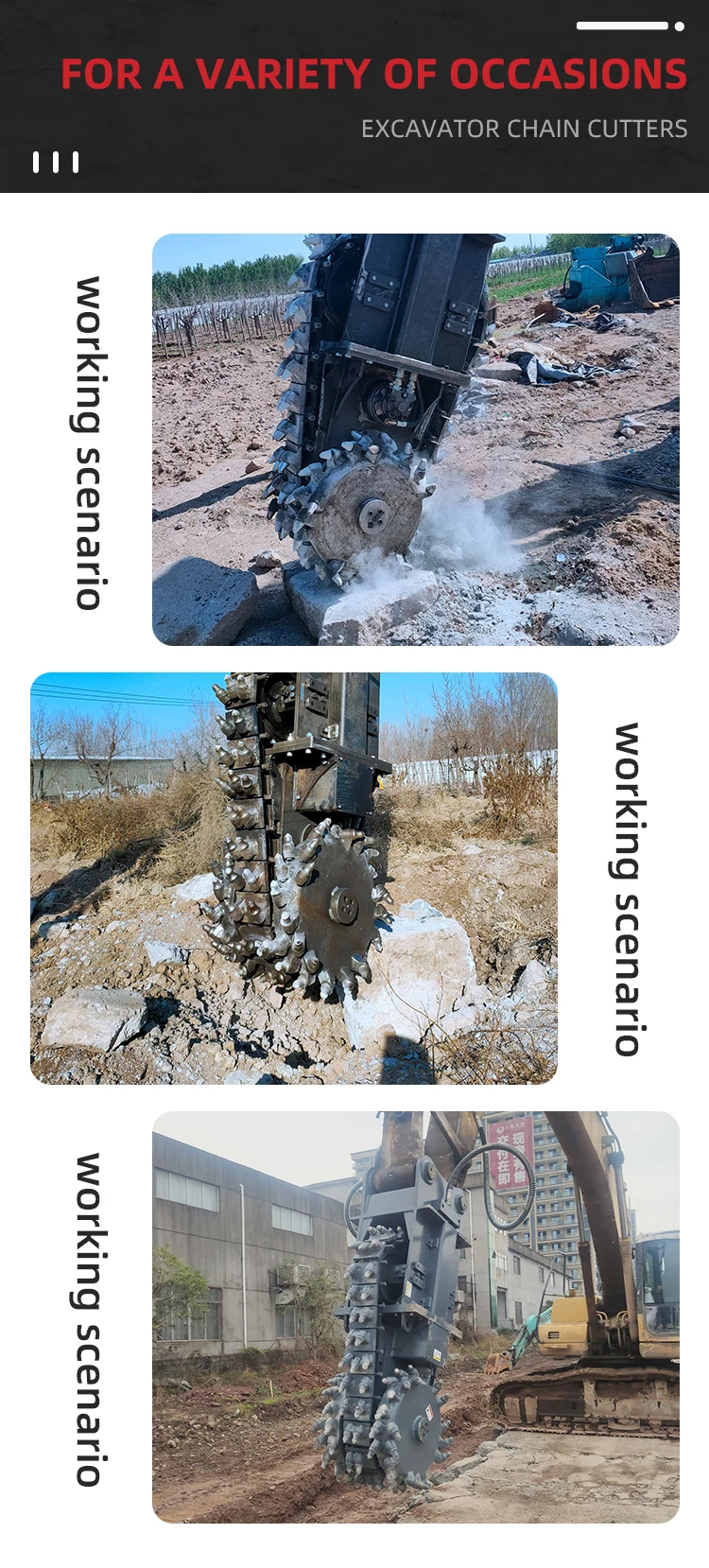 Digging Deep Narrow Trenchers - Excavator Chain Cutter