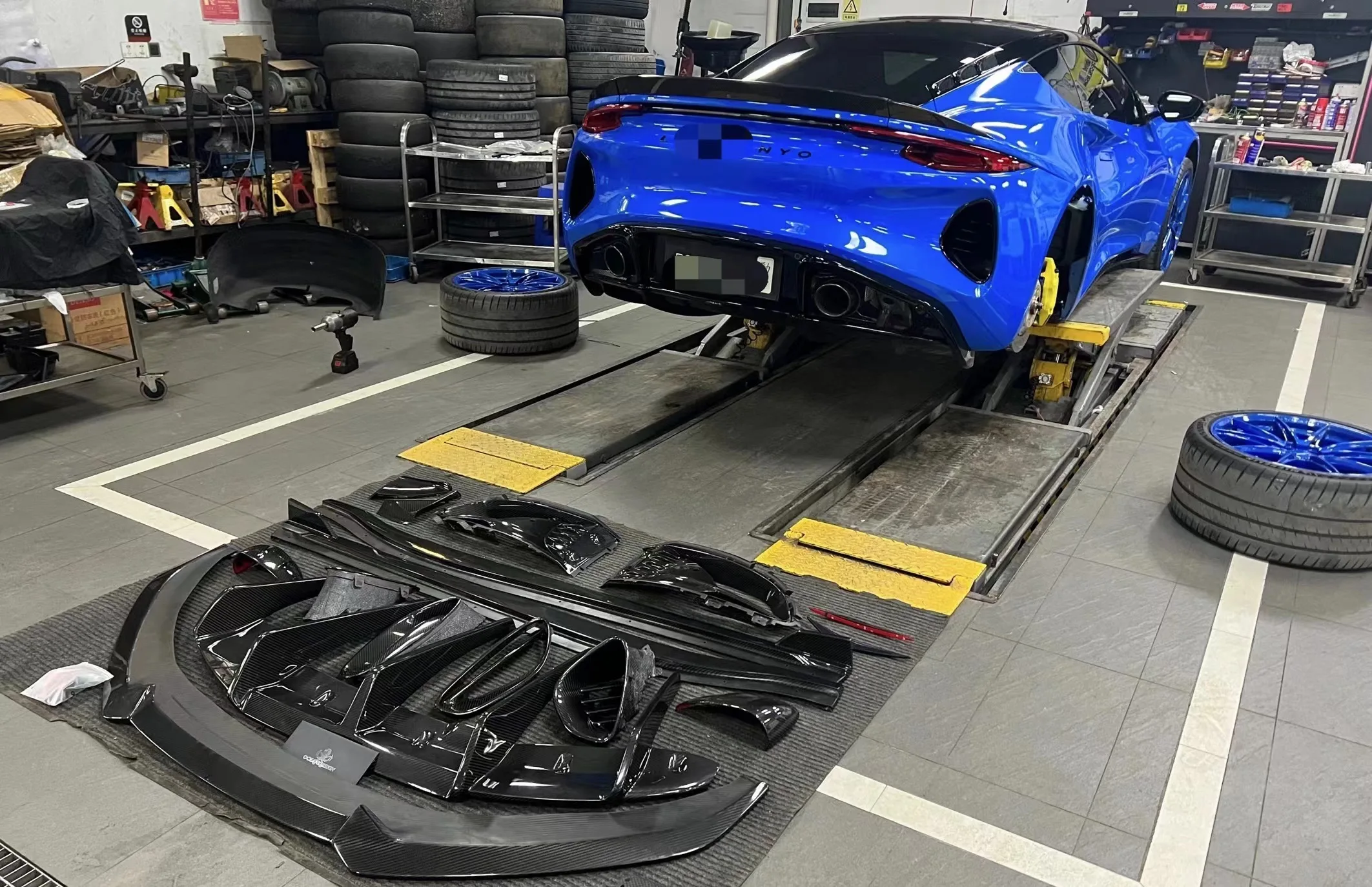 Carbon Fiber Body Kit For Lotus Emira Front Lip Diffuser Spoiler Hood ...