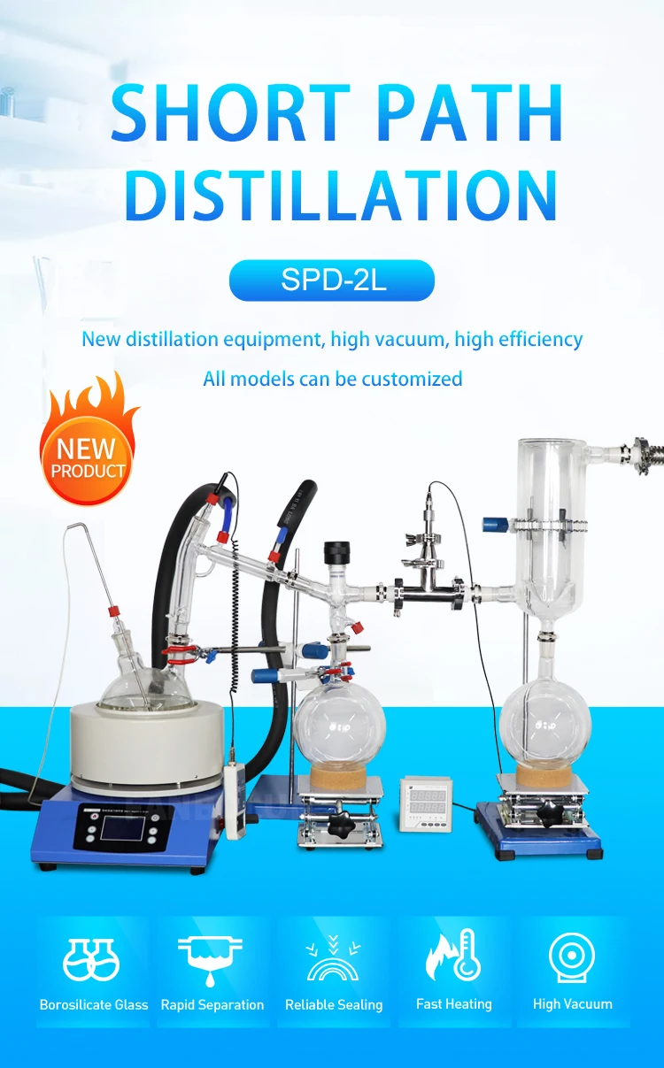 Mini 2l 5l 10l 20l Short Path Fractional Distillation Equipment Kit ...