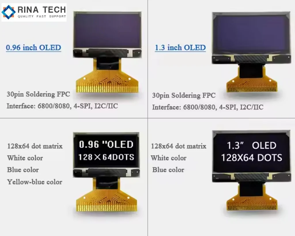 Small Size PM-OLED Module 1.32 inch 0.96 inch 128x64 0.66 inch 0.87 ...