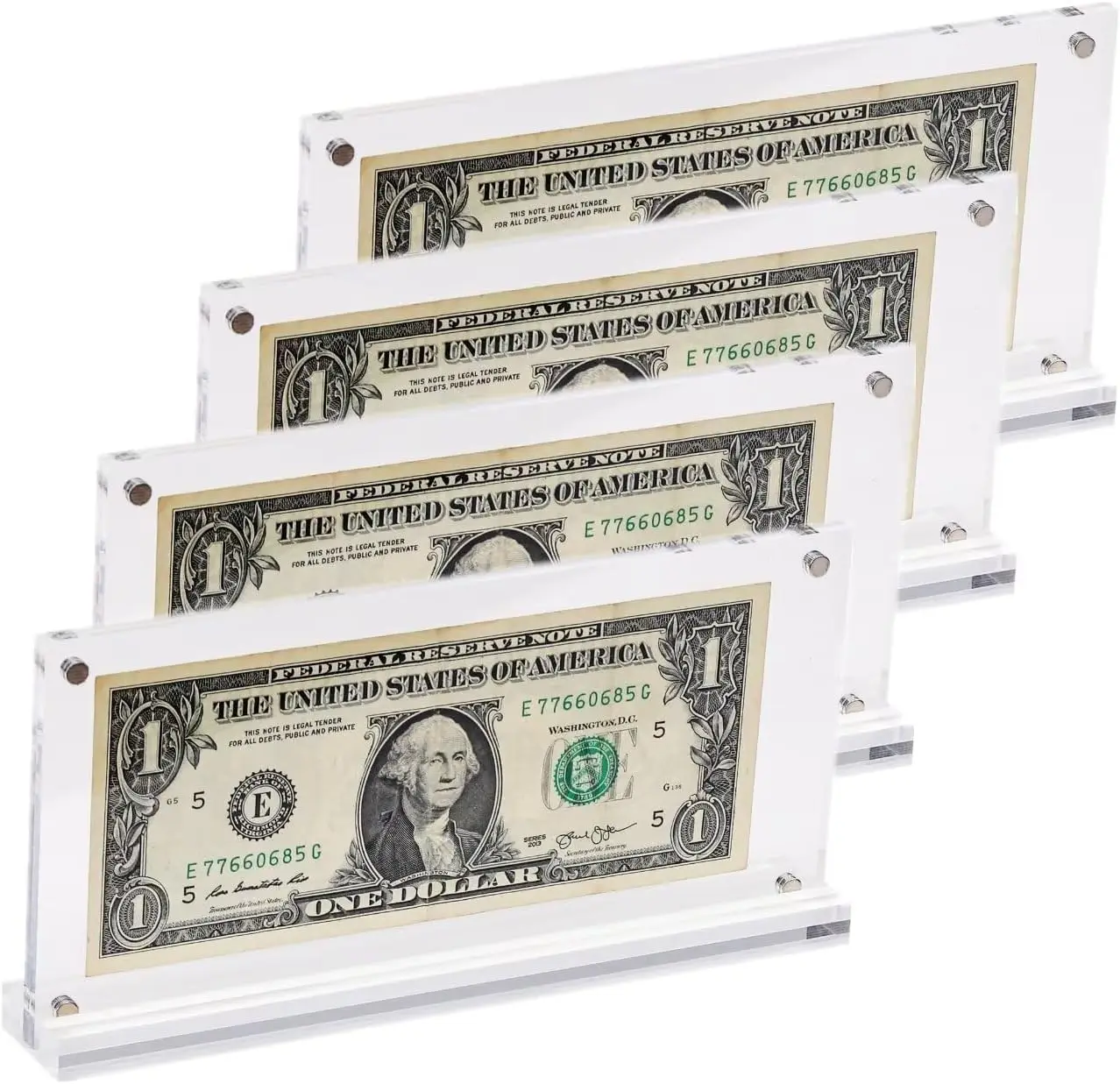 Acrylic Dollar Bill Display Case Clear Plastic Paper Money Frame ...