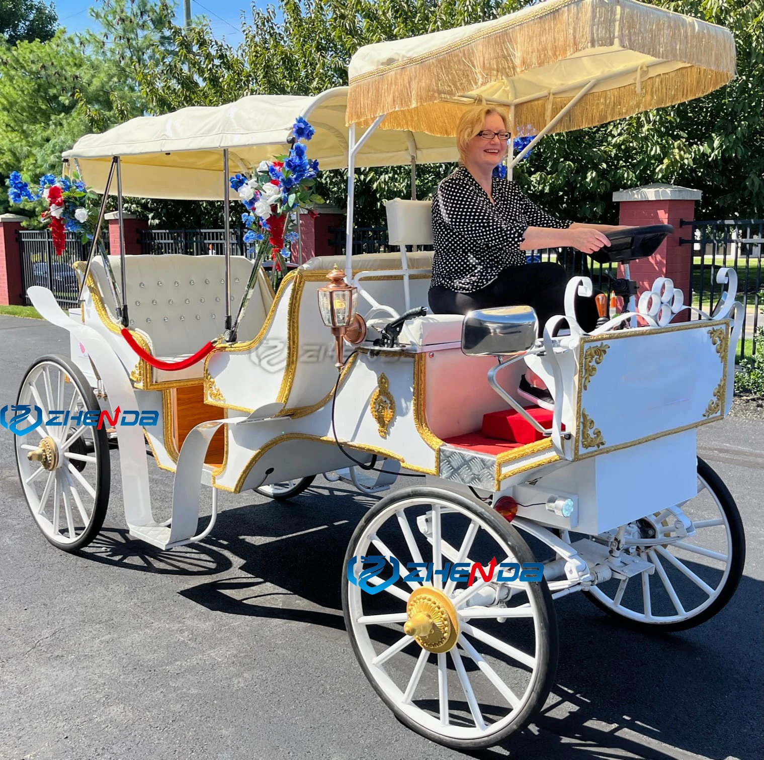 Factory Price Sightseeing Horse Carriage Wagon Princess Wedding Horse ...