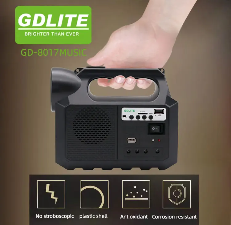 GDLITE 8017 Music Portable Solar Radio with Bluetooth Speaker