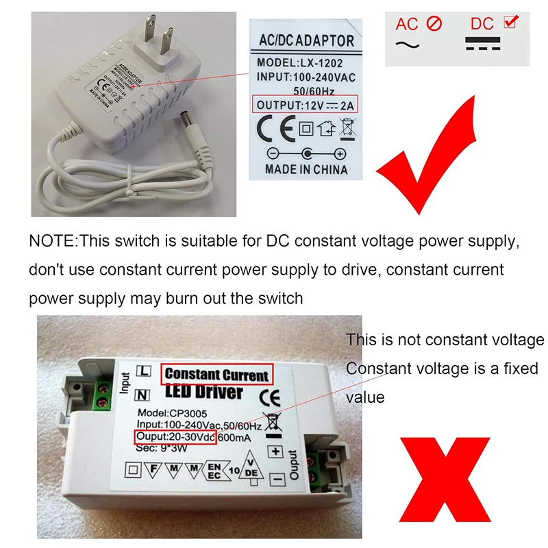 LED Dimmer 5V-24V Touch Button Control for LED Strip Lights