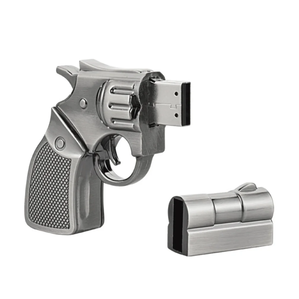 Metal Copper Gun Shape USB Flash Drive - 4GB to 16GB