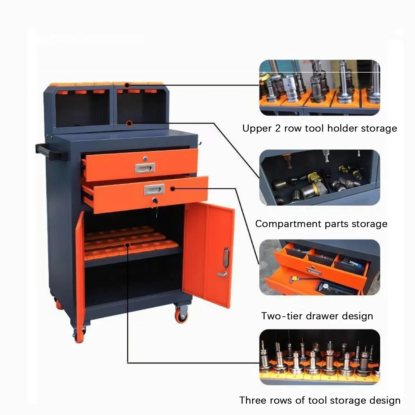 BT30 BT40 BT50 Tool Holder Cart - Mobile & Versatile Storage