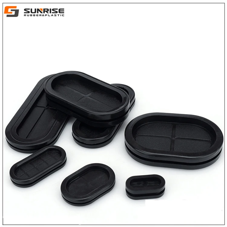 Custom Molded Two-faces Closed Oval Insulation Electrical Cables Rubber ...