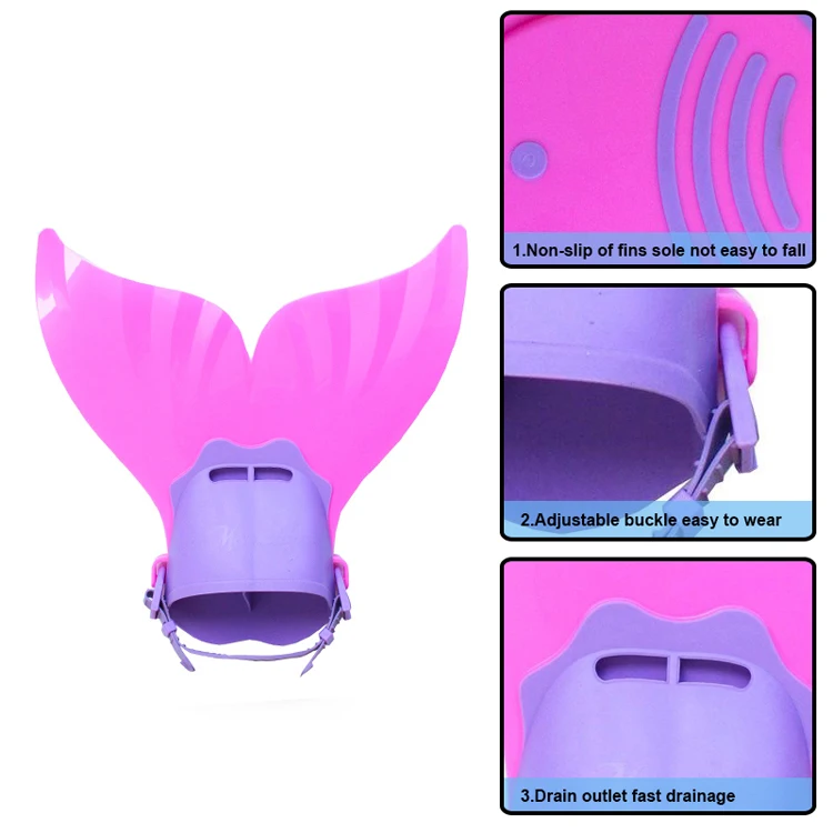 Mermaid Tail Monofin Professional Swimming Fins Kids Boys Girls ...