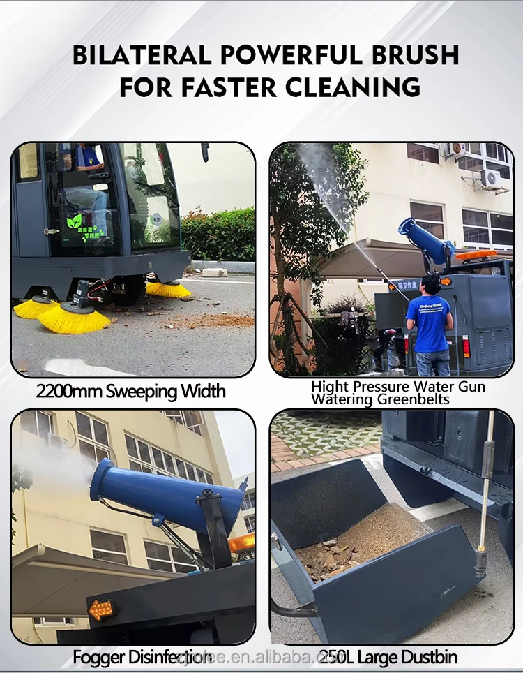 Mlee3000 Road Cleaning Sweeper High Pressure Water,Fogger Spray 250l ...