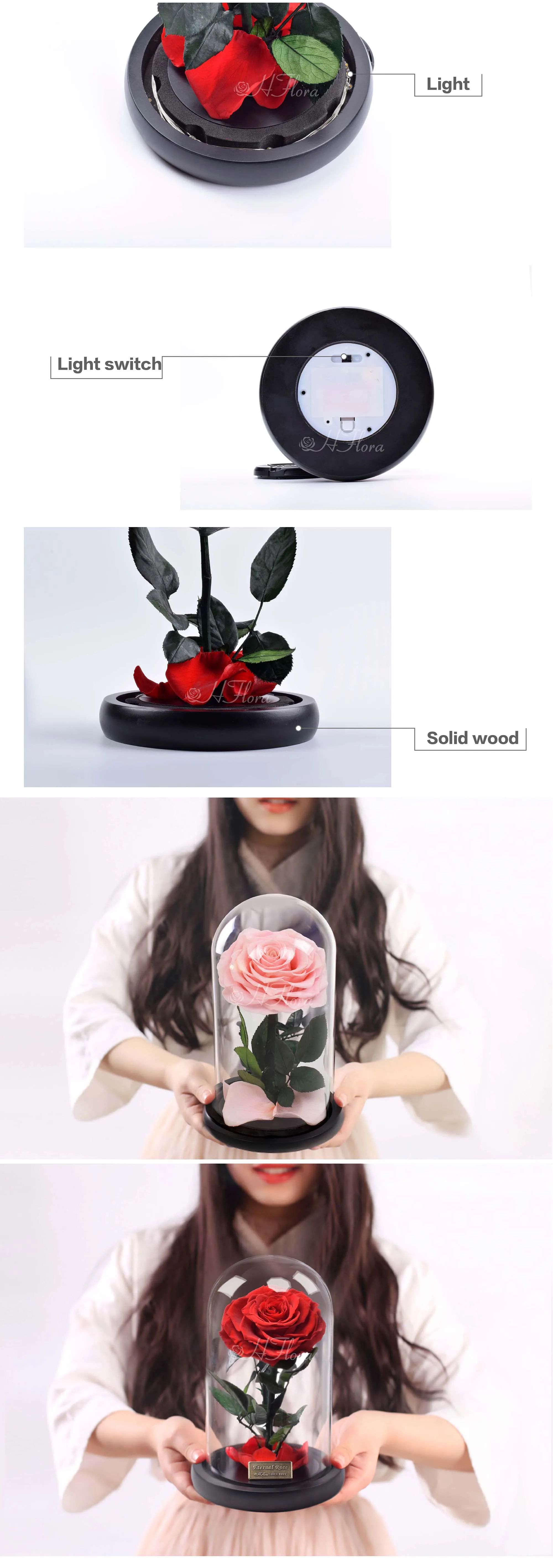 Glass Rose Preserved Rose 50 Colors Forever Stabilized Eternal Roses In ...