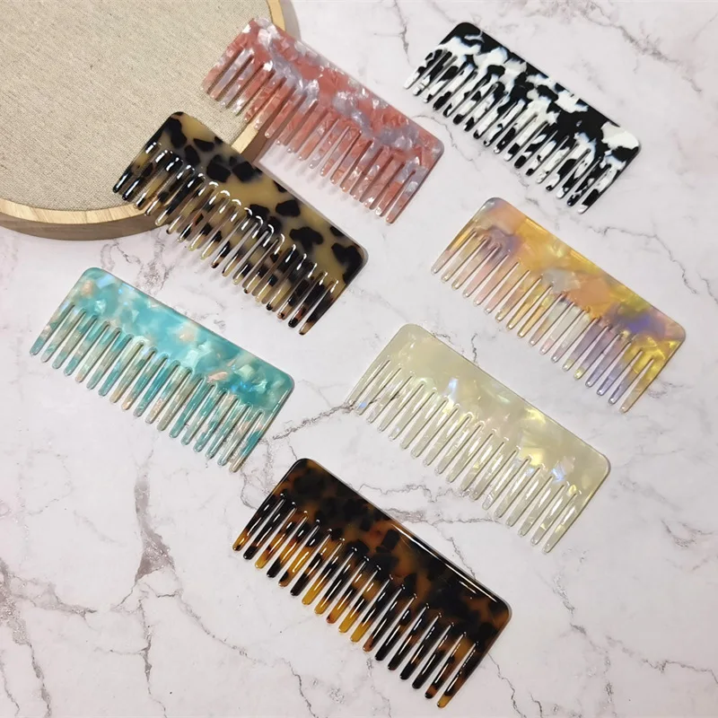 Anti Static Detangler Acetic Acid Hair Comb Portable Leopard Marble ...
