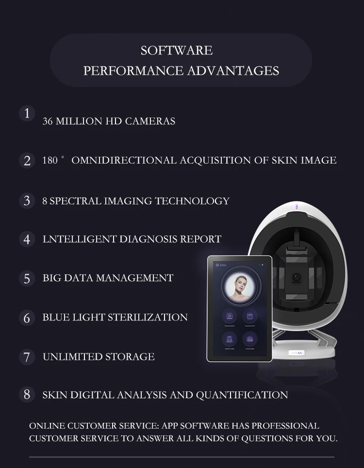 Professional Moisture Tester Facial Skin Analyzer 3D Facial Skin ...