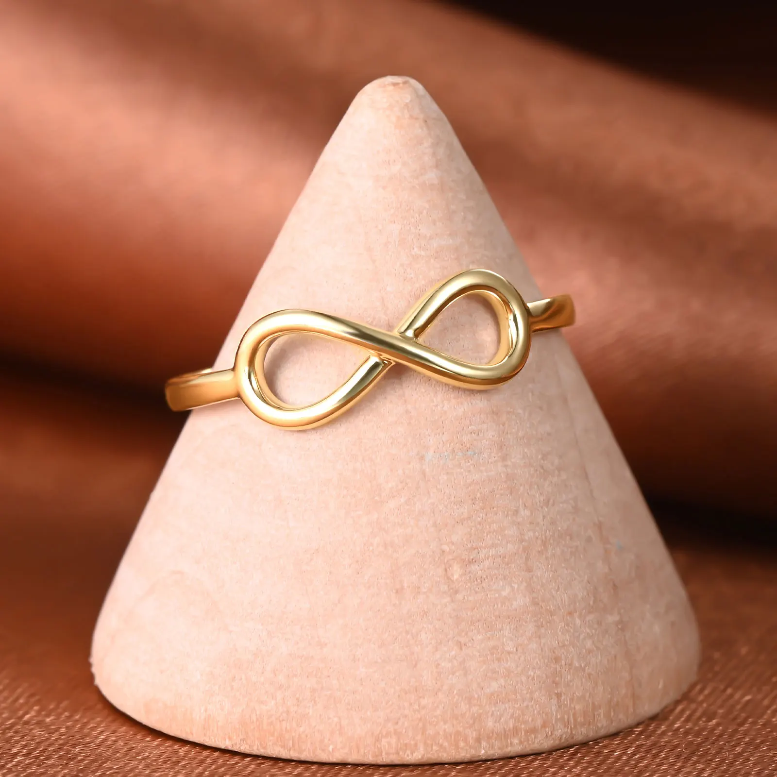 Simple Design Infinity Symbol Rings Au585 14k Solid Yellow Gold Rings ...